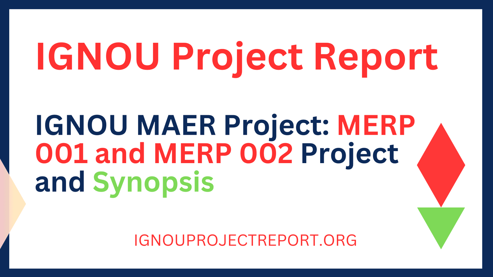 IGNOU MAER Project | MERP 001 and MERP 002 Project & MAER Project ...